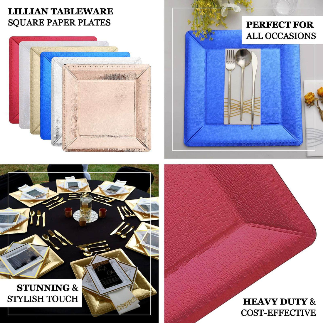 Paper Square Charger Plates 13" Royal Blue | eFavormart
