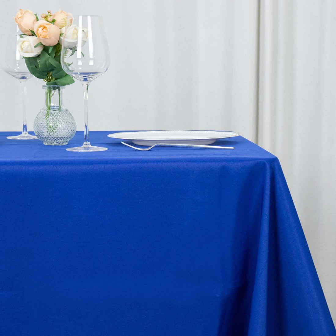 Premium Polyester Tablecloth 70"x70" Royal Blue | eFavormart