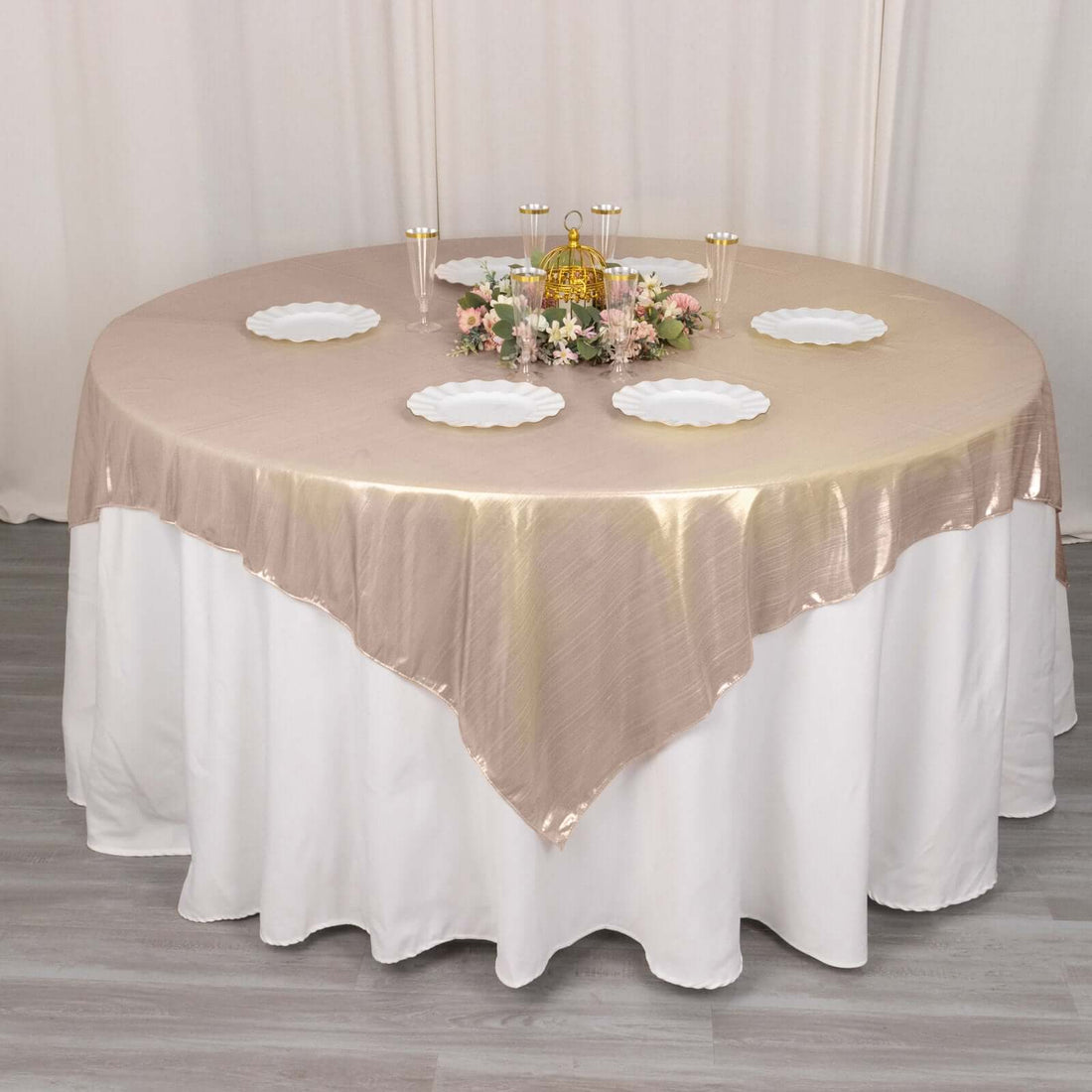 Sequin Dots Table Overlay 72"x72" Blush | eFavormart