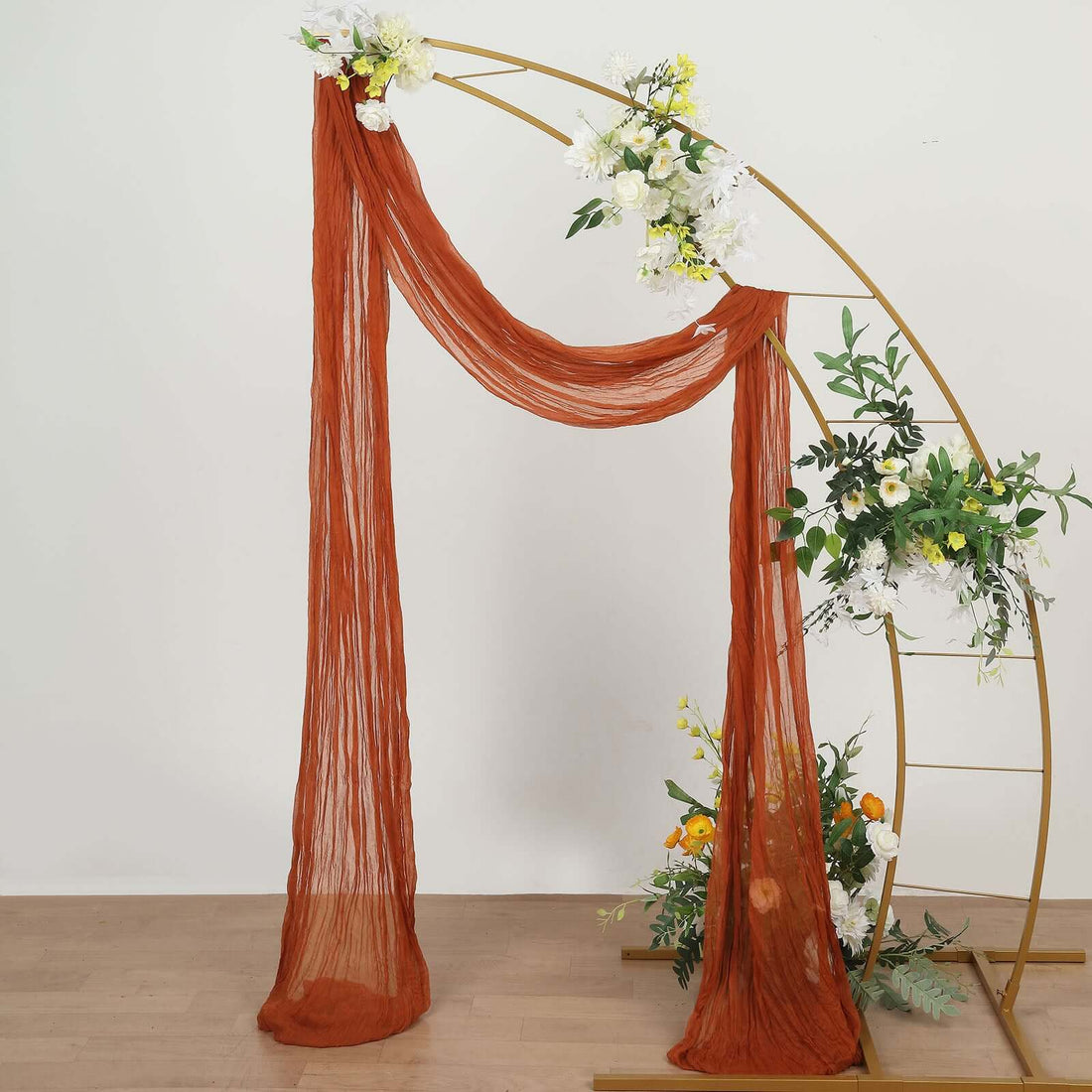 Terracotta (Rust) Gauze Cheesecloth Draping Fabric 20ft | eFavormart