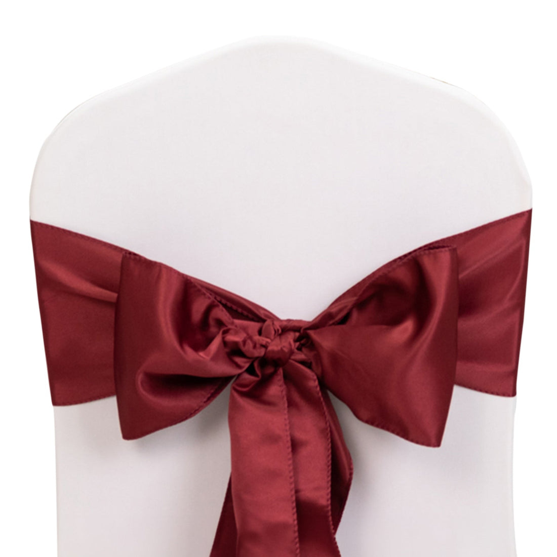 Lamour Satin Chair Sashes 6"x106" Burgundy | eFavormart