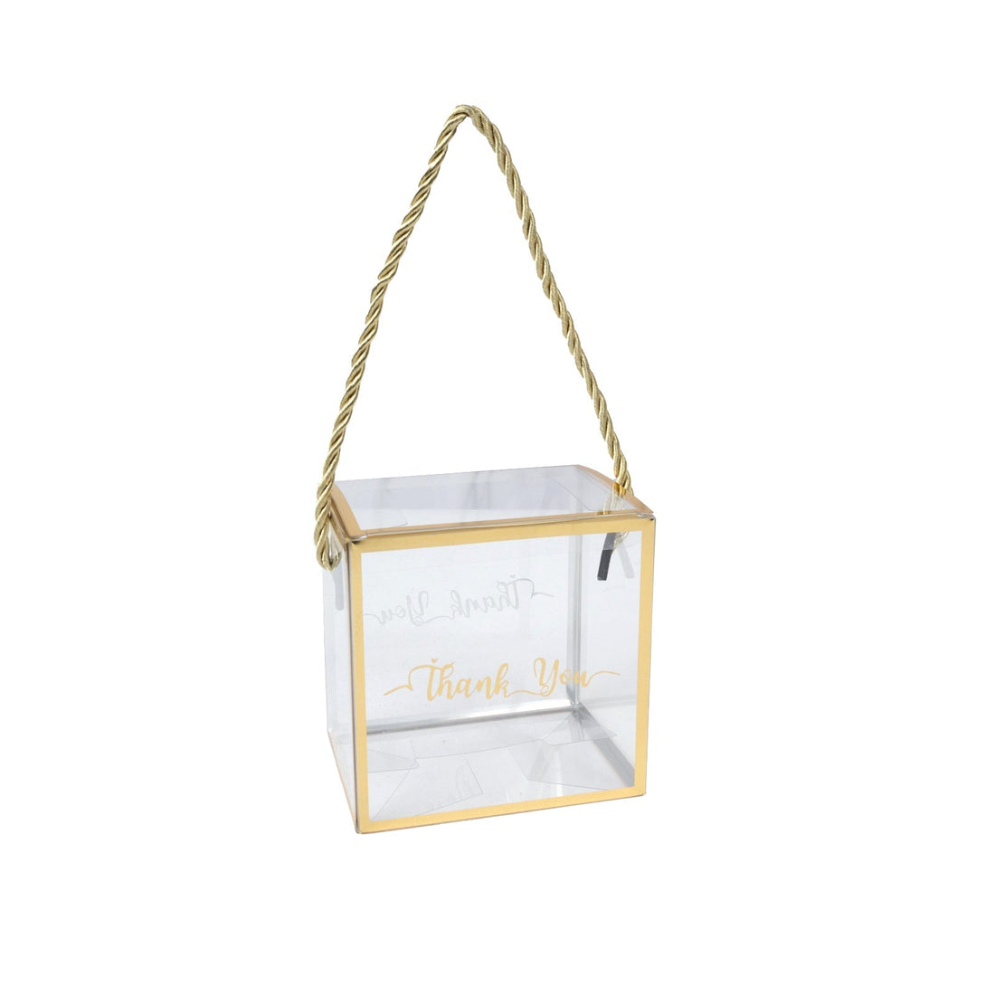 25 Pack Clear Cube Gift Boxes with Gold Trim | eFavormart