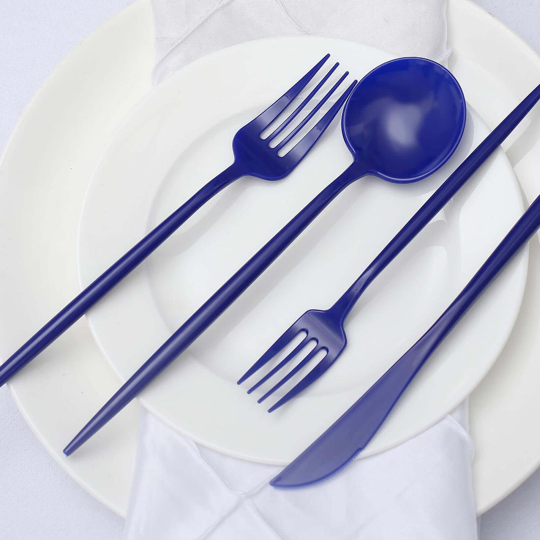 50 Pack Plastic Utensil Set Royal Blue | eFavormart