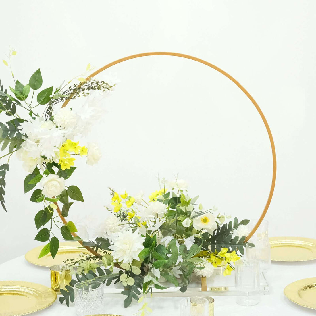 28" Gold Metal Round Wedding Hoop | eFavormart