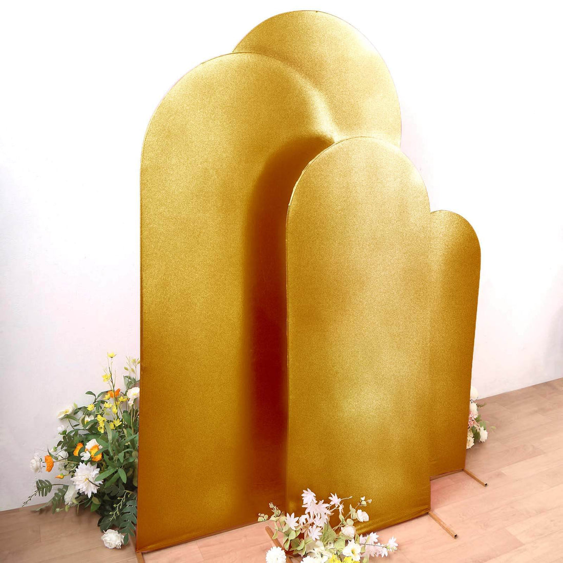 Gold Spandex Chiara Backdrop Stand Covers Set | eFavormart