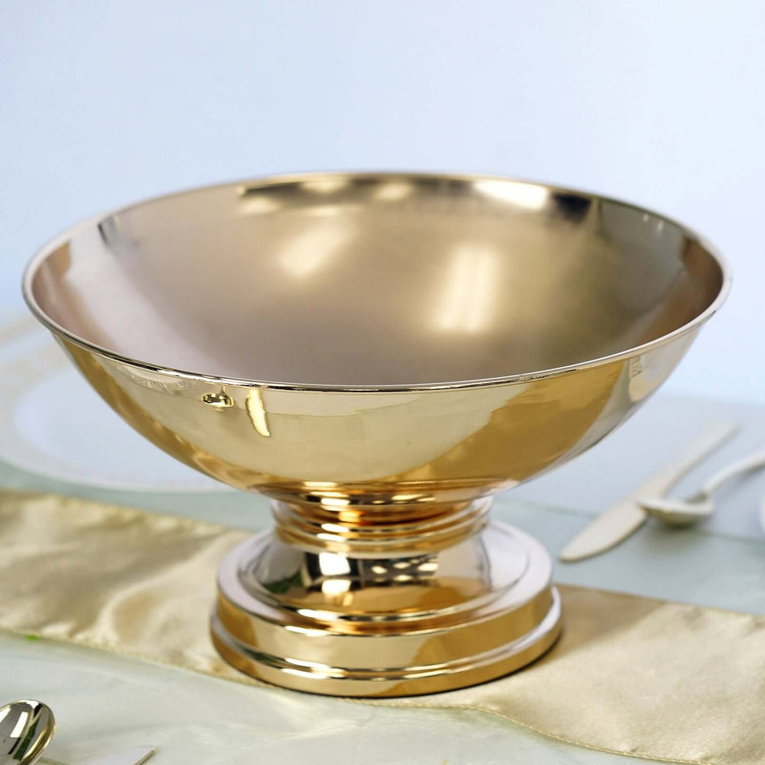 Gold Round Pedestal Flower Pot 12" | eFavormart