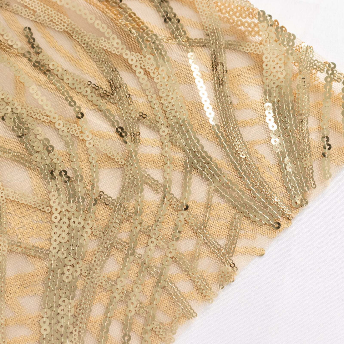 Wave Sequins Chair Sash Bands Champagne | eFavormart