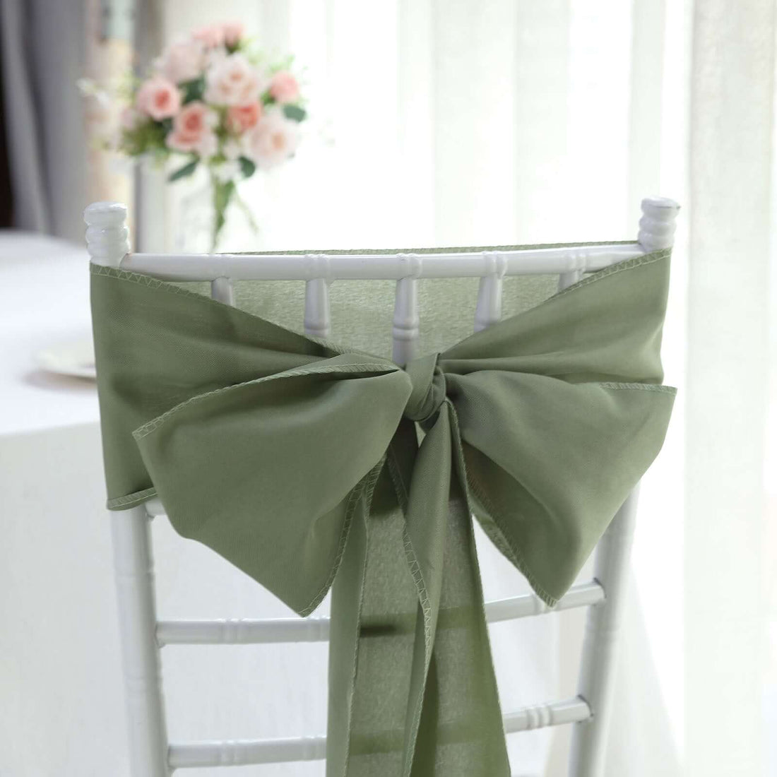 Polyester Chair Sashes 6"x108" Dusty Sage Green | eFavormart