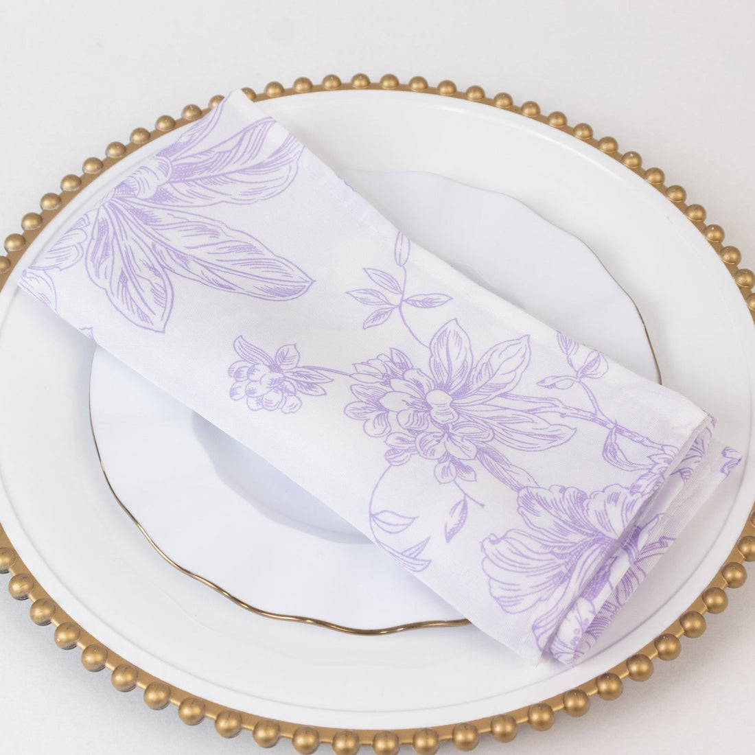 Lavender Polyester Toile Napkins 5 Pack | eFavormart