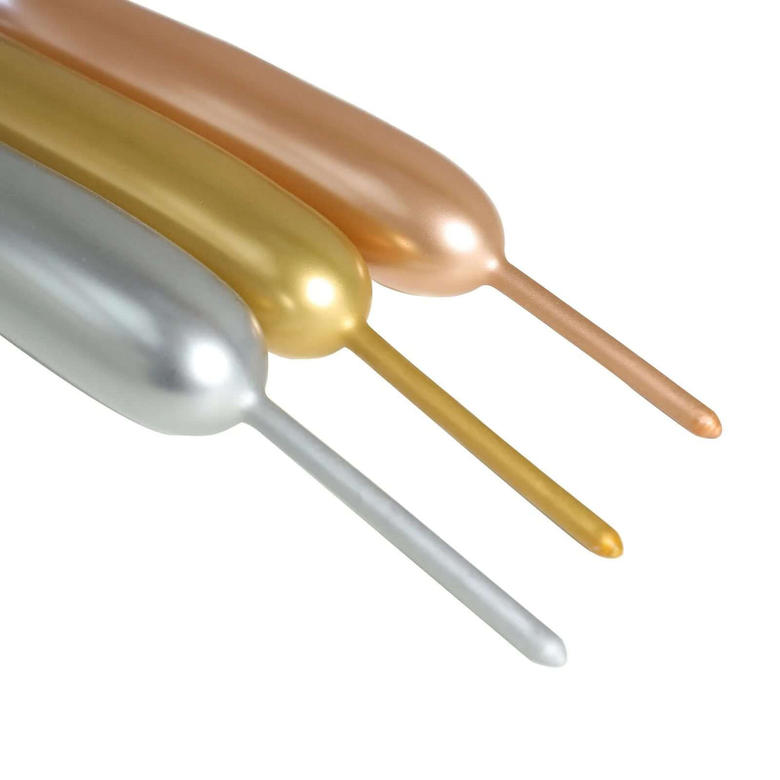 50 Pack Assorted Metallic Colors Long Latex Balloons | eFavormart