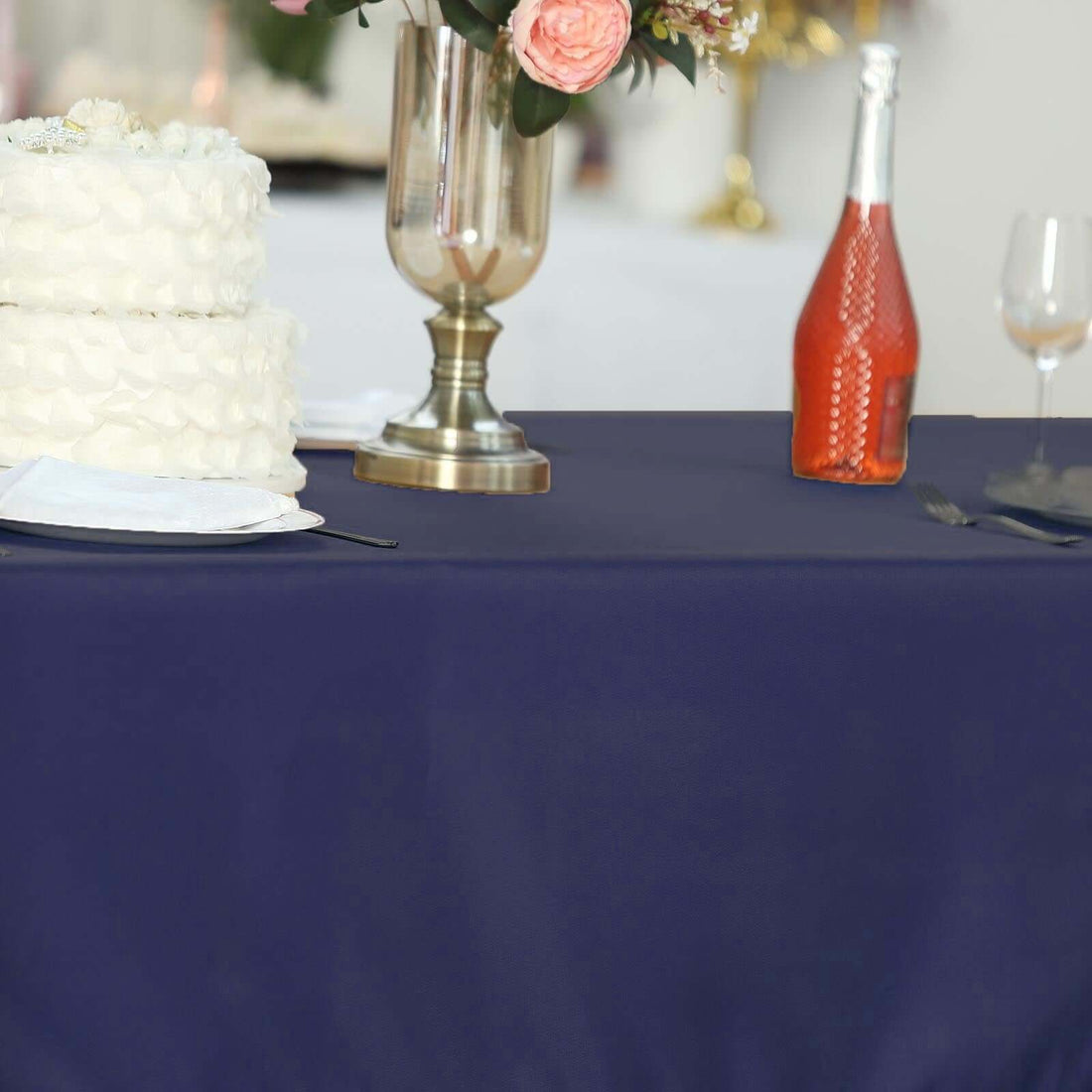 Polyester Tablecloth 60"x102" Navy Blue | eFavormart