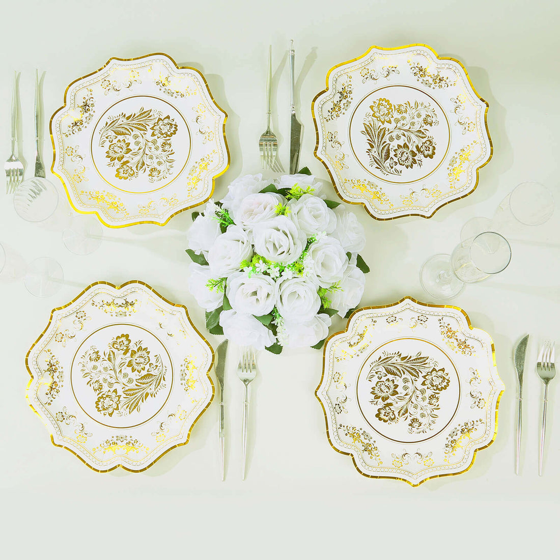 Damask Floral Paper Dinner Plates 10