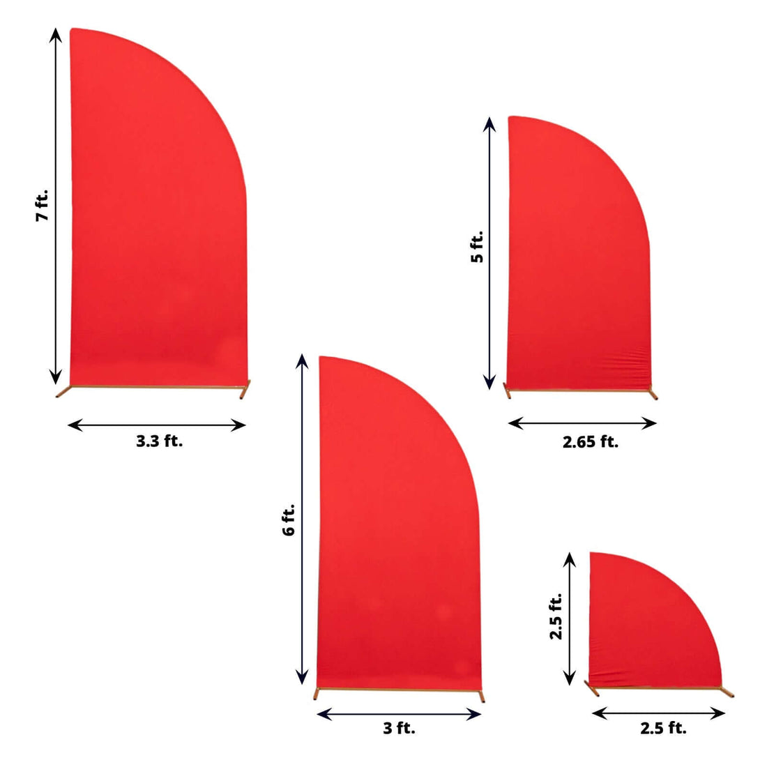 Set Of 4 Matte Red Spandex Wedding Arch Covers Set | eFavormart