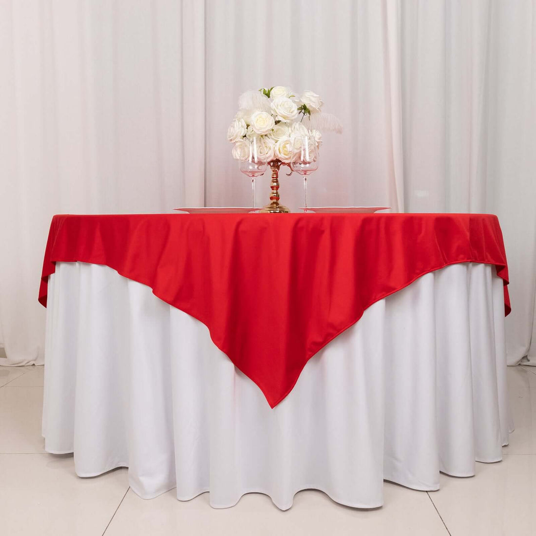 Premium Scuba Square Overlay 70"x70" Red | eFavormart