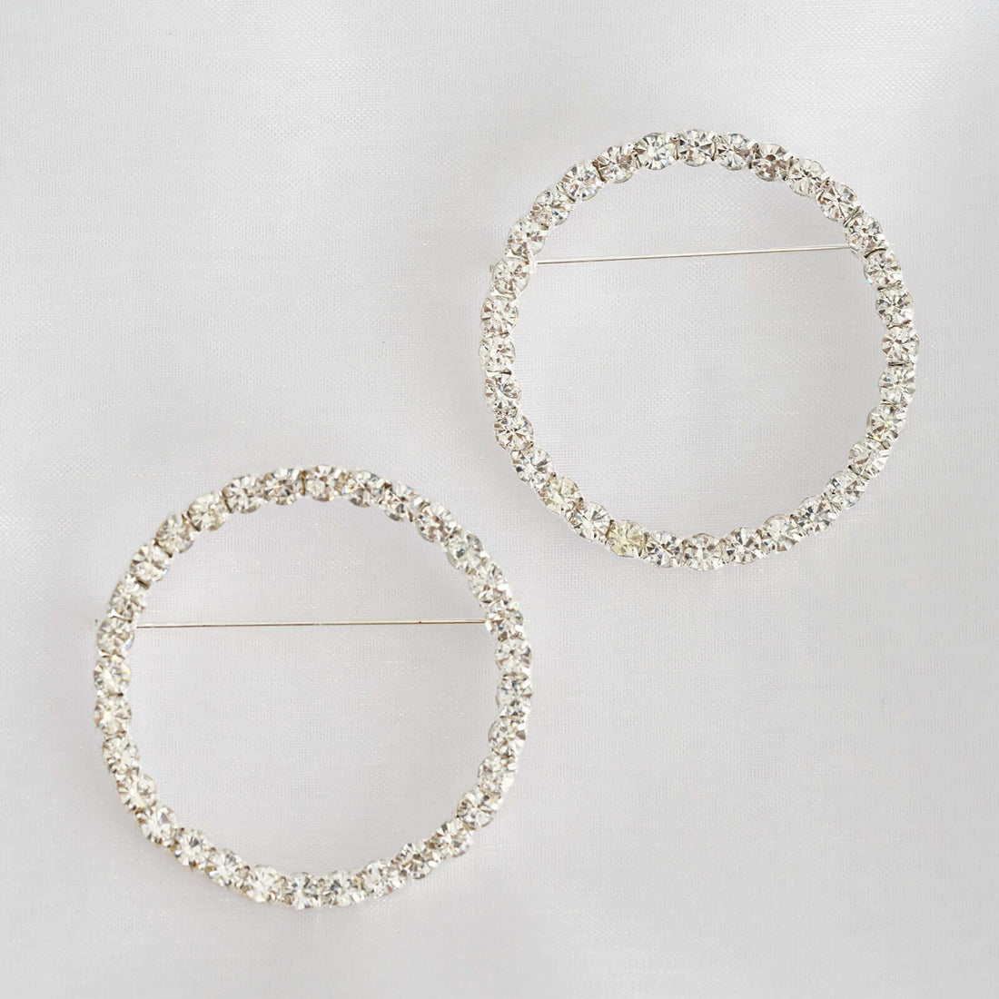 Rhinestone Circle Sash Buckle 2" Silver | eFavormart