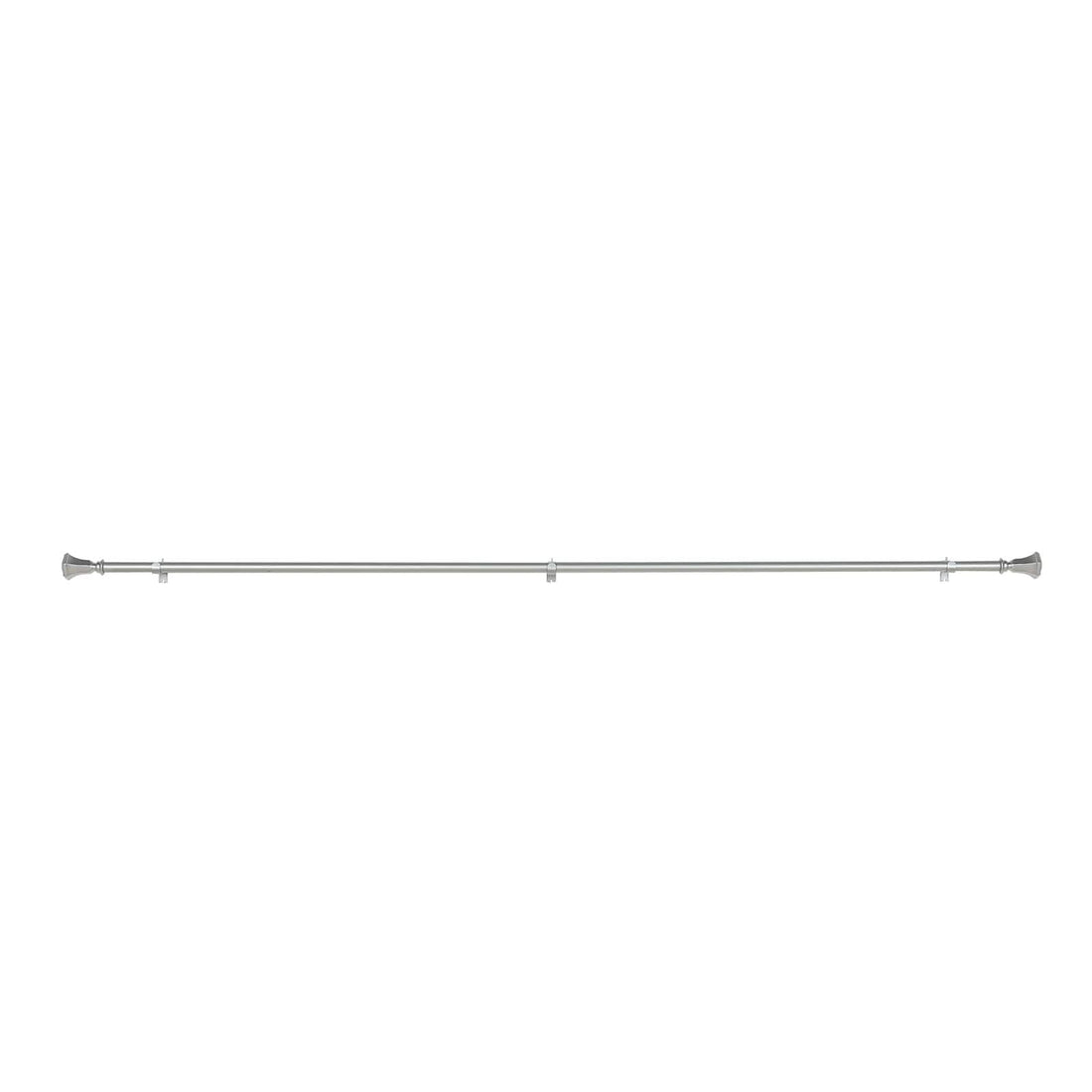 42"-126" Curtain Rod Set Metal Teardrop Silver | eFavormart