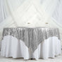 Sequin Table Overlay 90"x90" Silver | eFavormart
