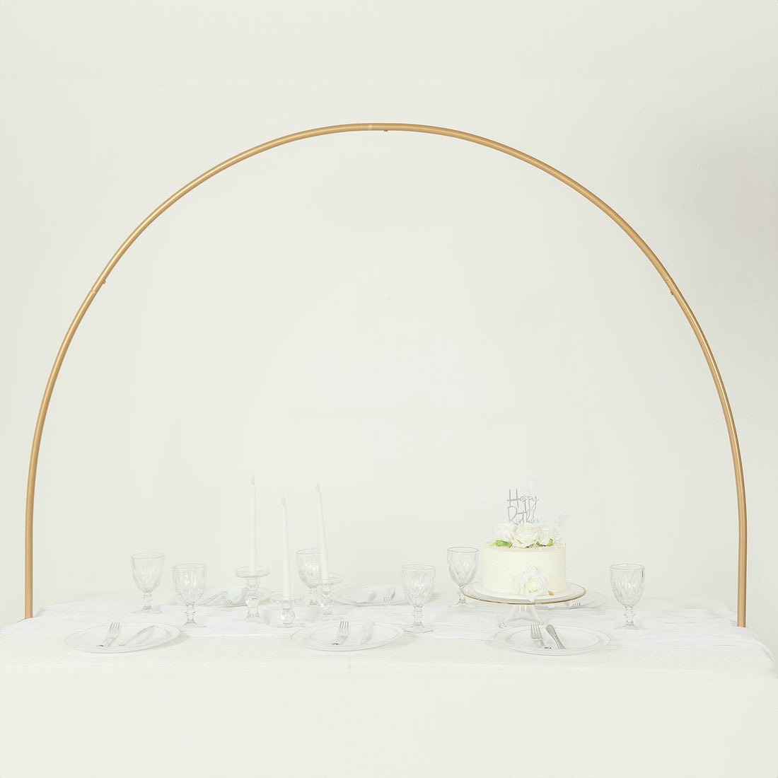 Gold Round Top Table Arch Stand 4ftx6ft | eFavormart