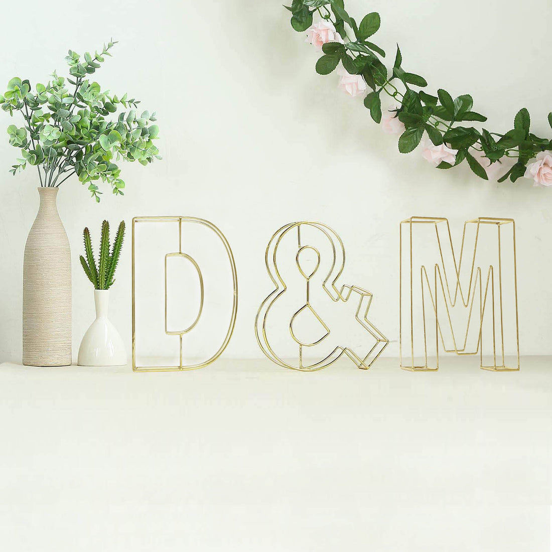 8" Tall Gold 3D Wire Letter Centerpiece "D" Letter | eFavormart