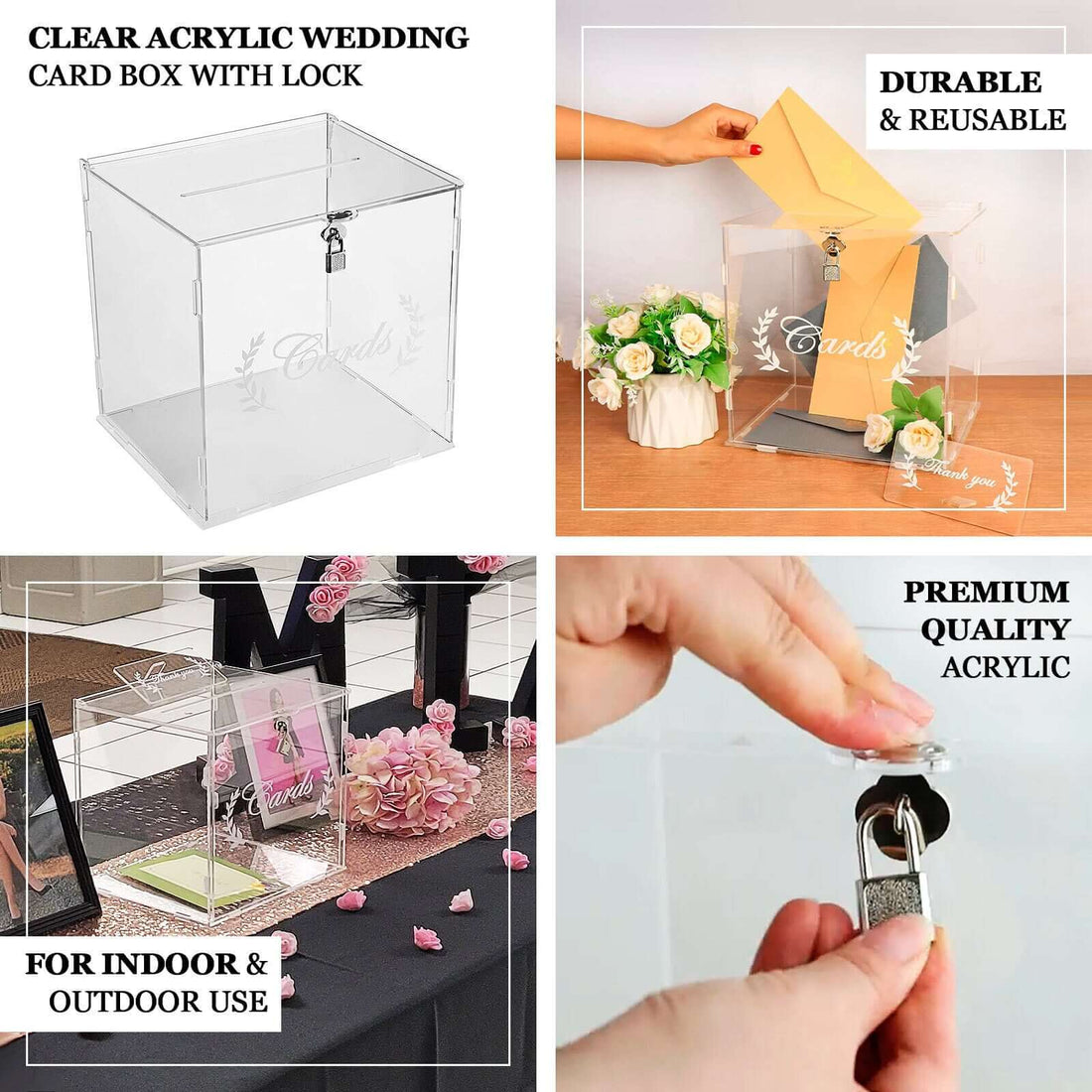 Clear Acrylic Wedding Money Card Box | eFavormart