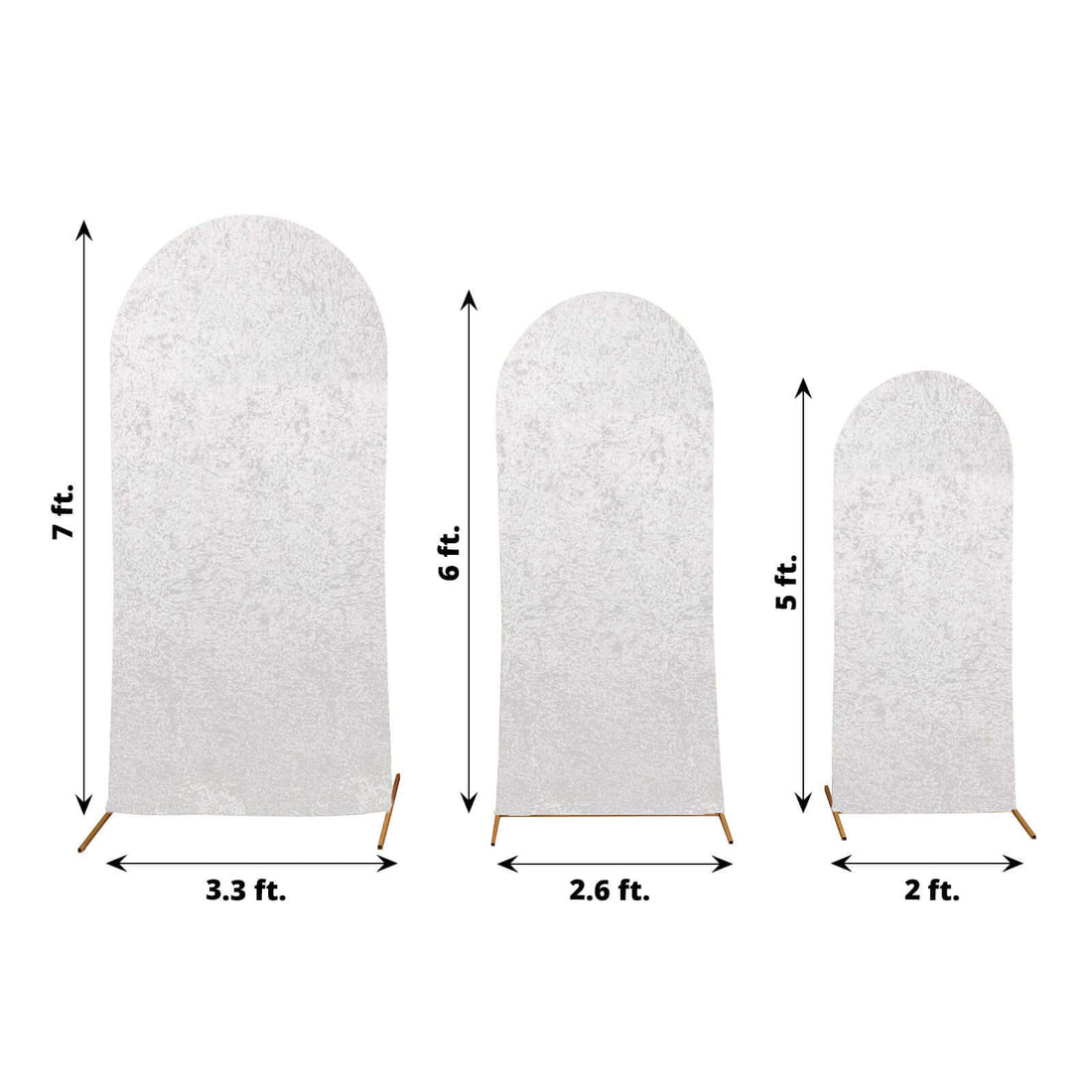 White Crushed Velvet Chiara Wedding Arch Covers | eFavormart