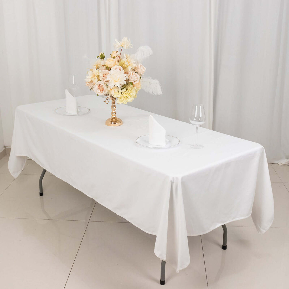 100% Cotton Tablecloth 60"x102" White | eFavormart
