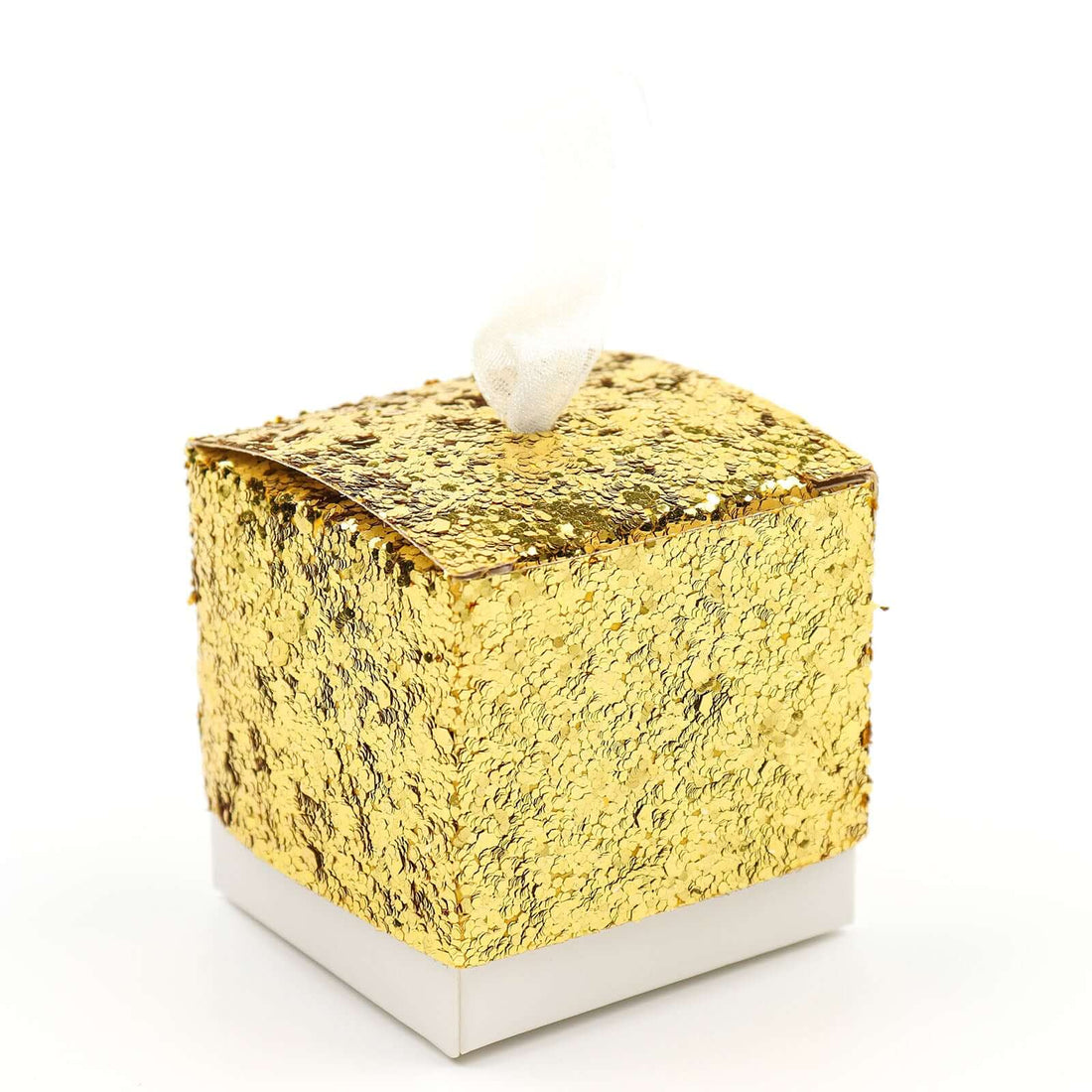 25 Pack Gold Sequin Mini Gift Boxes | eFavormart