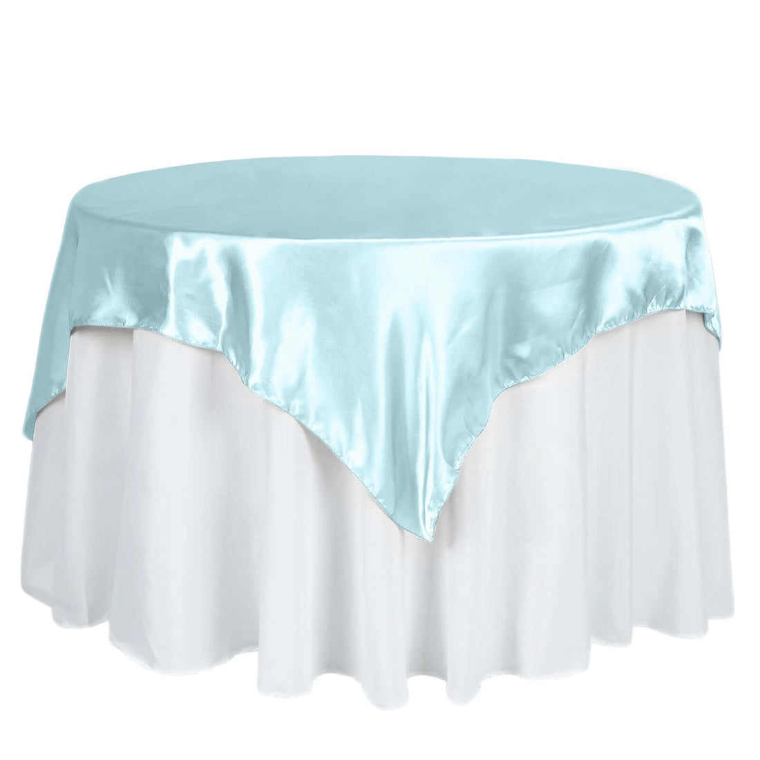 Satin Table Overlay 60"x60" Light Blue | eFavormart