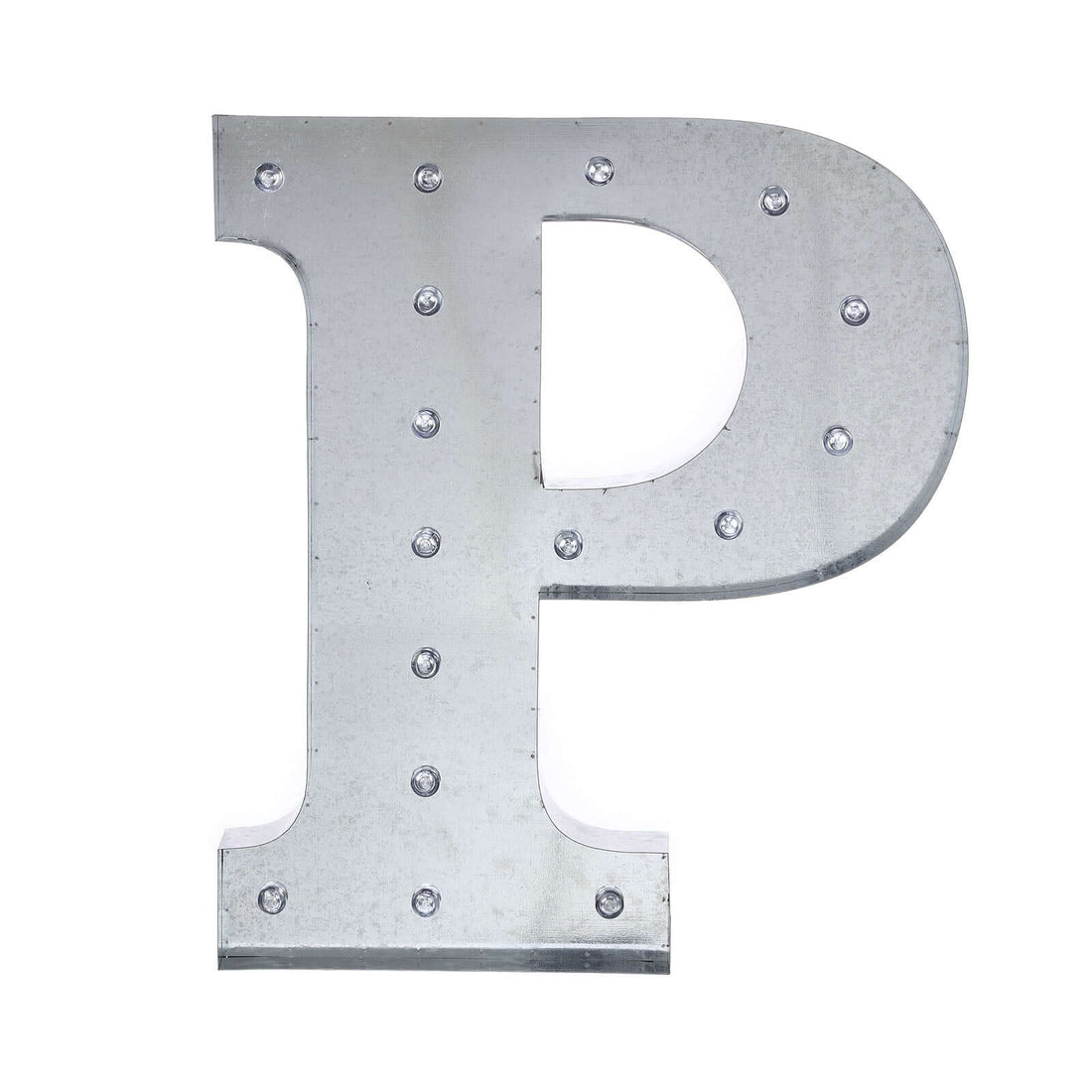 Vintage Galvanized Metal Marquee P Letter Light | eFavormart