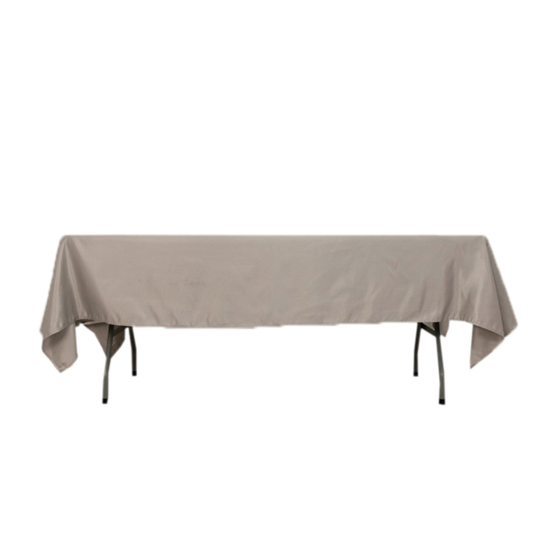 Lamour Satin Tablecloth 60"x102" Silver | eFavormart
