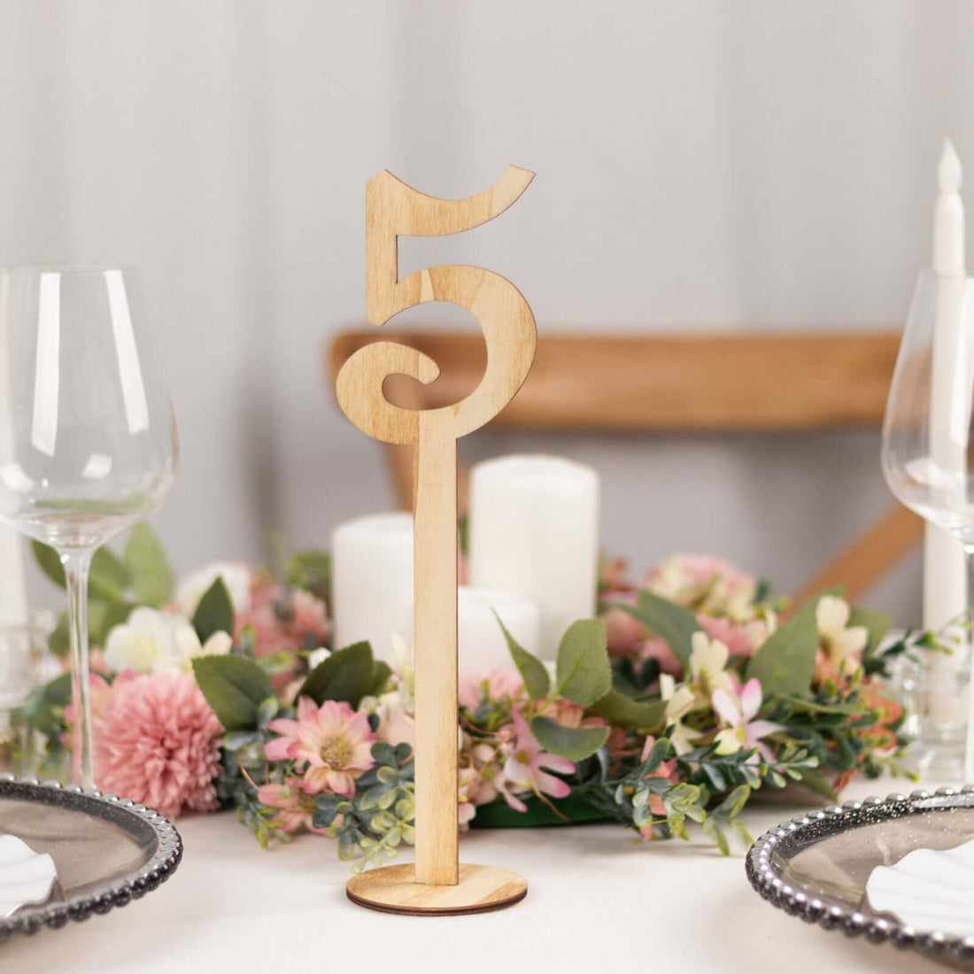 1-20 Wooden Table Numbers Natural 11" | eFavormart