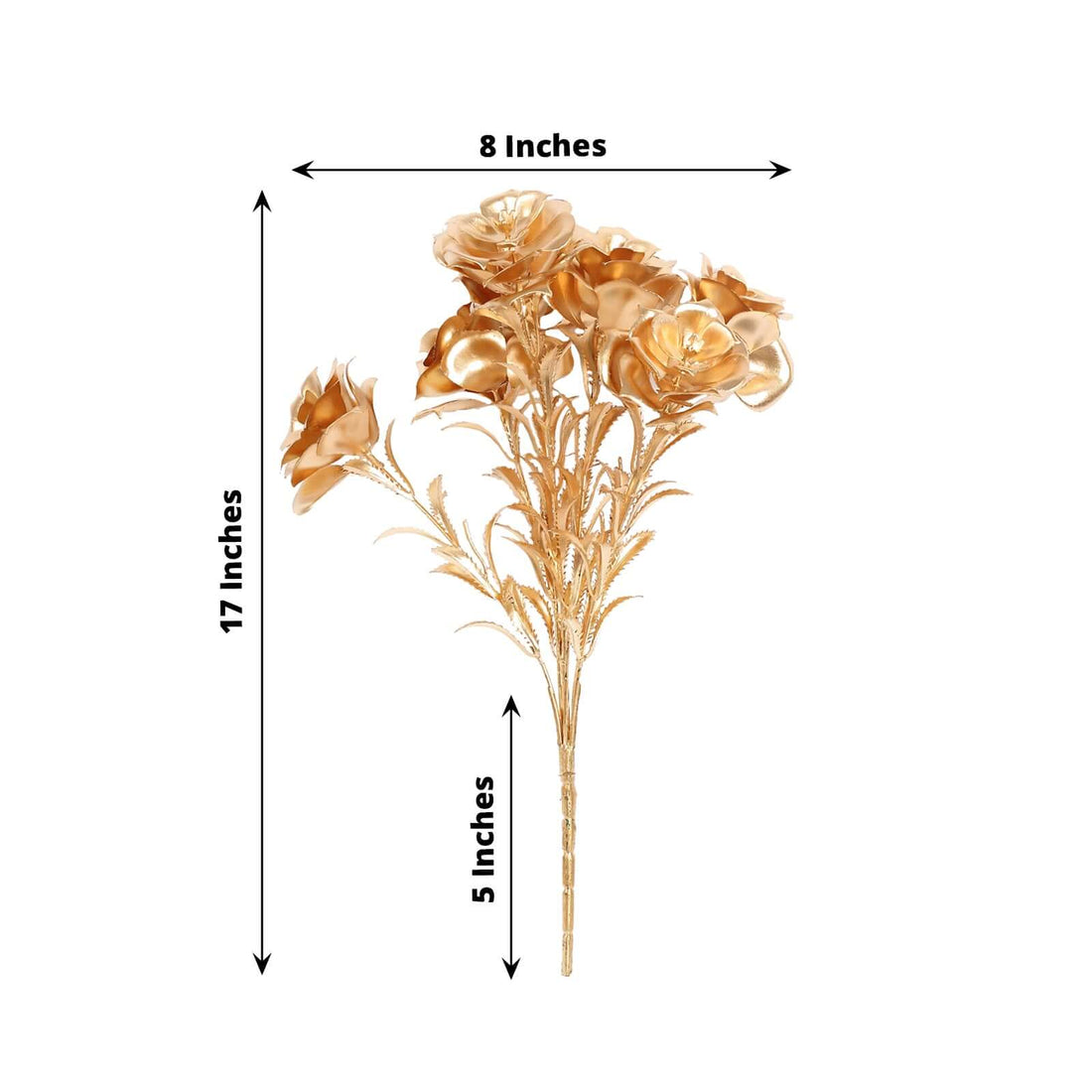Artificial Metallic Gold Rose Flower Bouquet | eFavormart