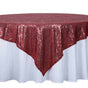 Sequin Square Overlay 72"x72" Burgundy | eFavormart
