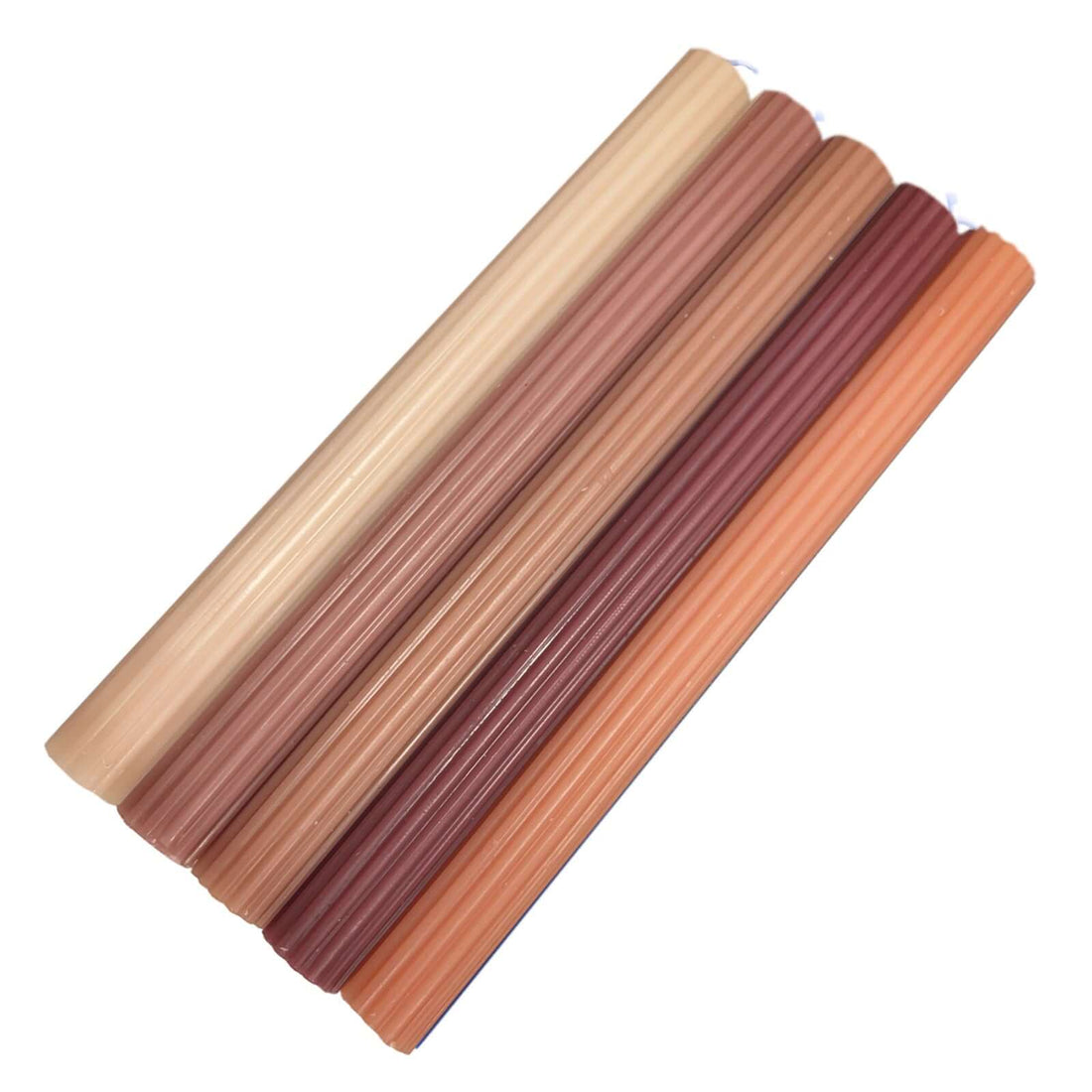Assorted Natural Ribbed Taper Candles | eFavormart