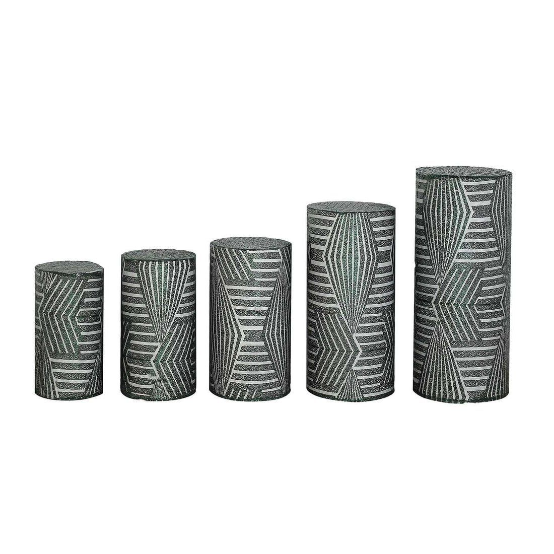 5 Green Sequin Mesh Cylinder Pillar Prop Covers | eFavormart