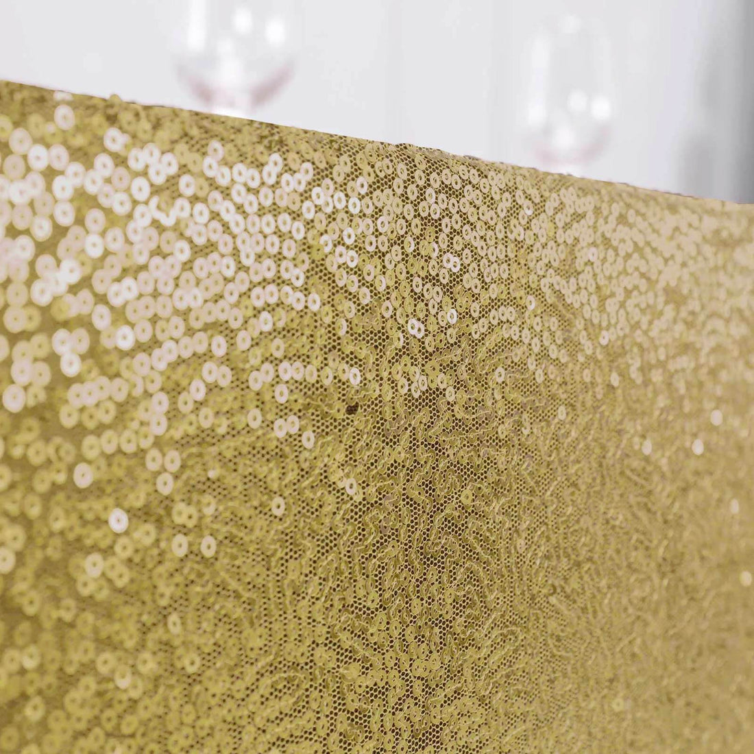 Sequin Tablecloth 90"x156" Champagne | eFavormart