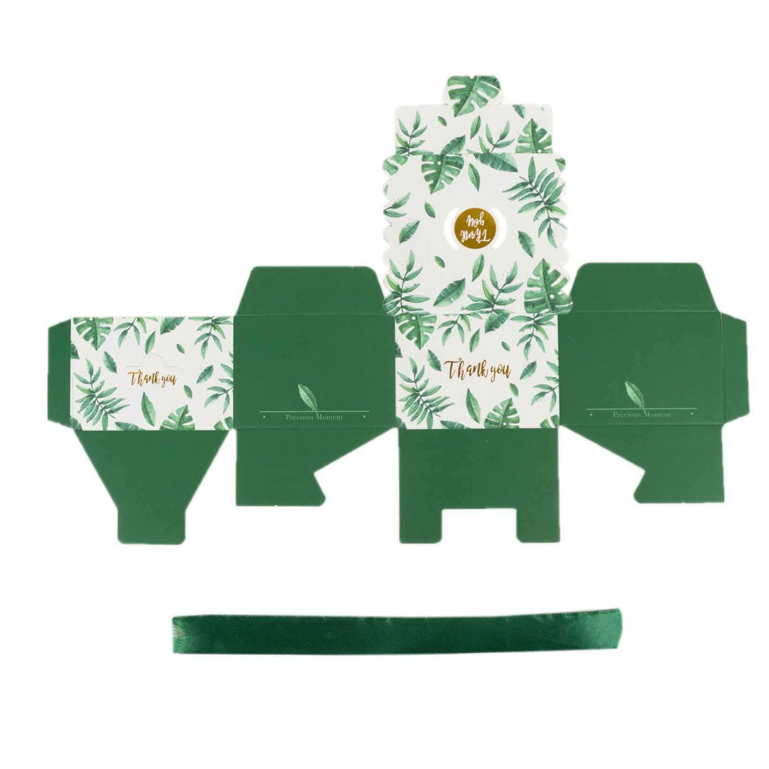 25-Pack Green Monstera Leaf Gift Boxes | eFavormart