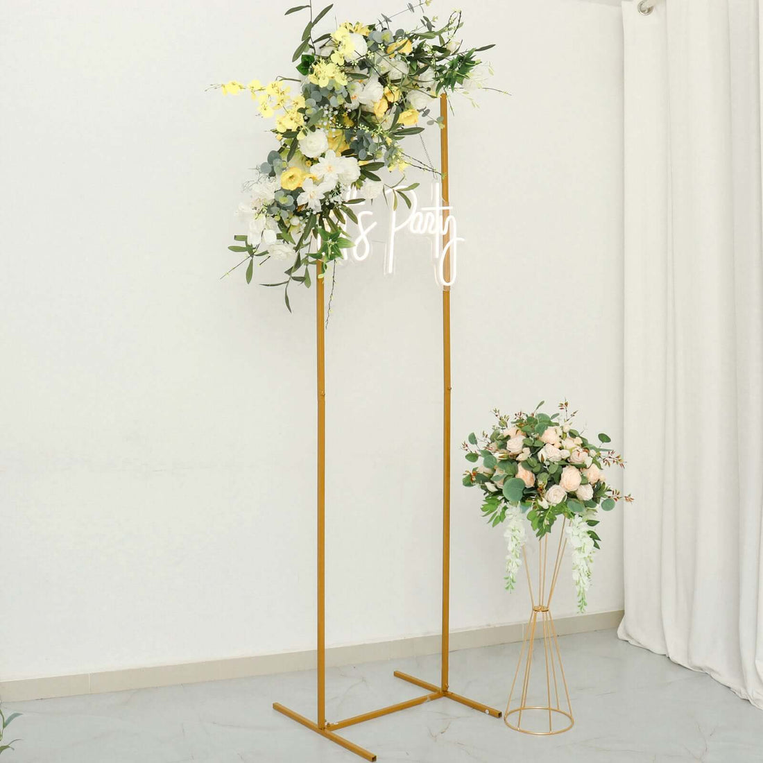 Slim Gold Metal Rectangular Backdrop Stand 6.5ft | eFavormart