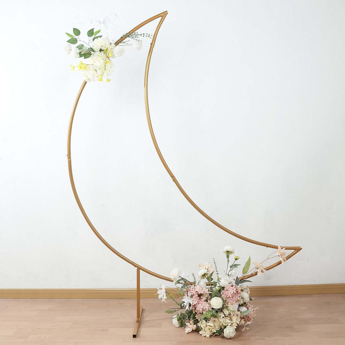 Gold Metal Crescent Moon Wedding Arch Stand | eFavormart