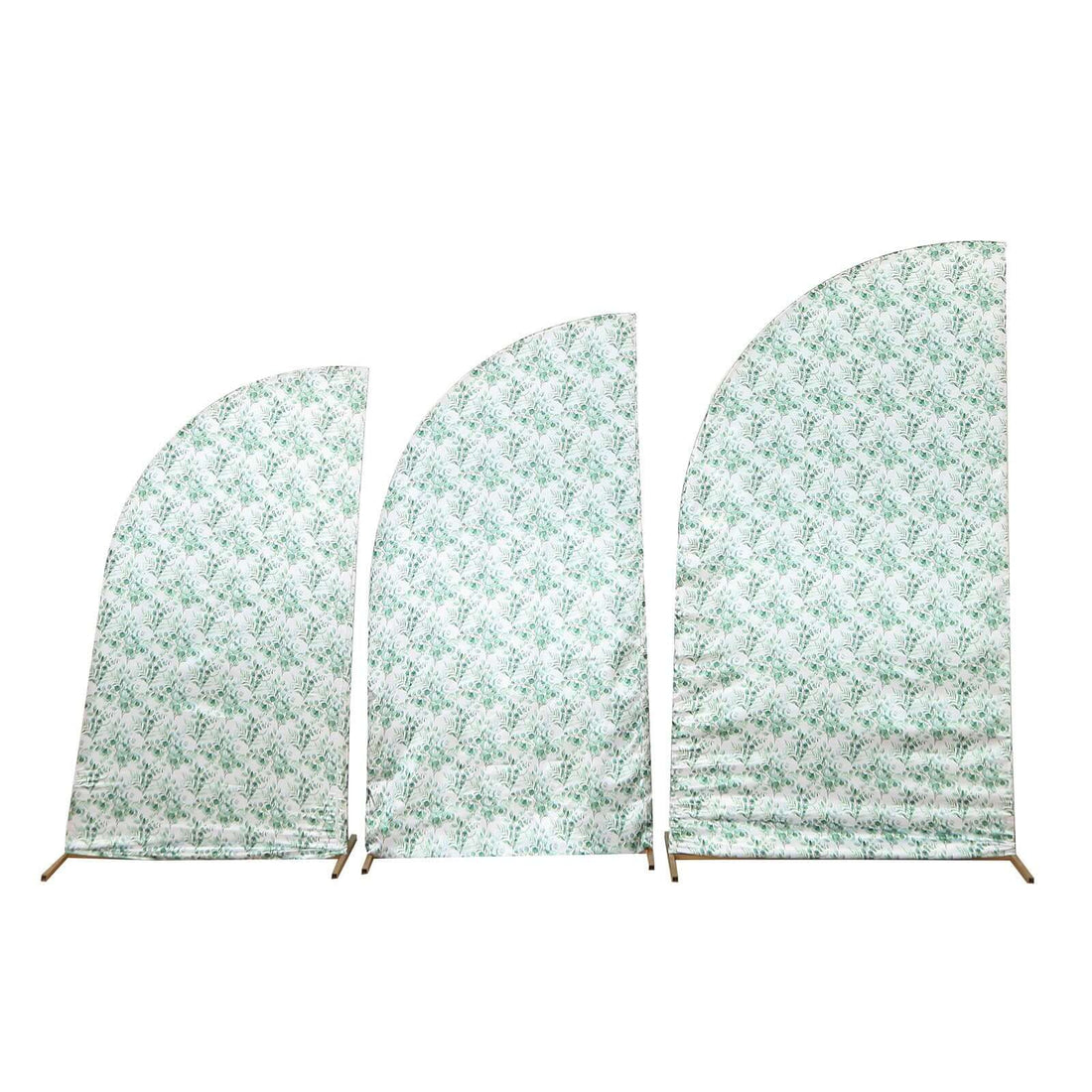 White Green Half Moon Satin Chiara Backdrop Stand Covers | eFavormart