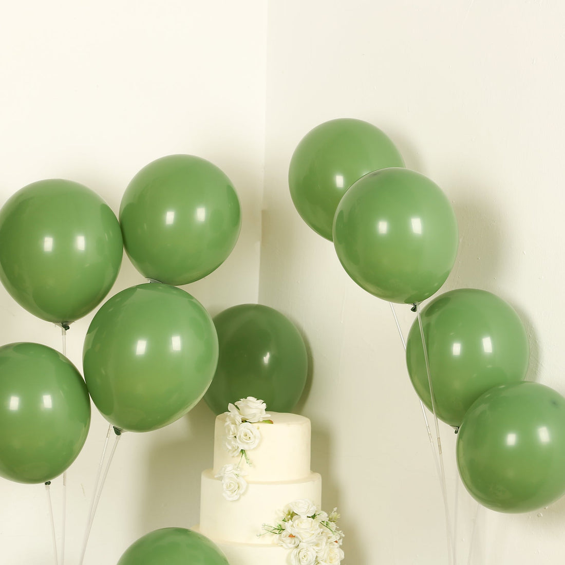 12" Pastel Dusty Sage Green Biodegradable Balloons | eFavormart