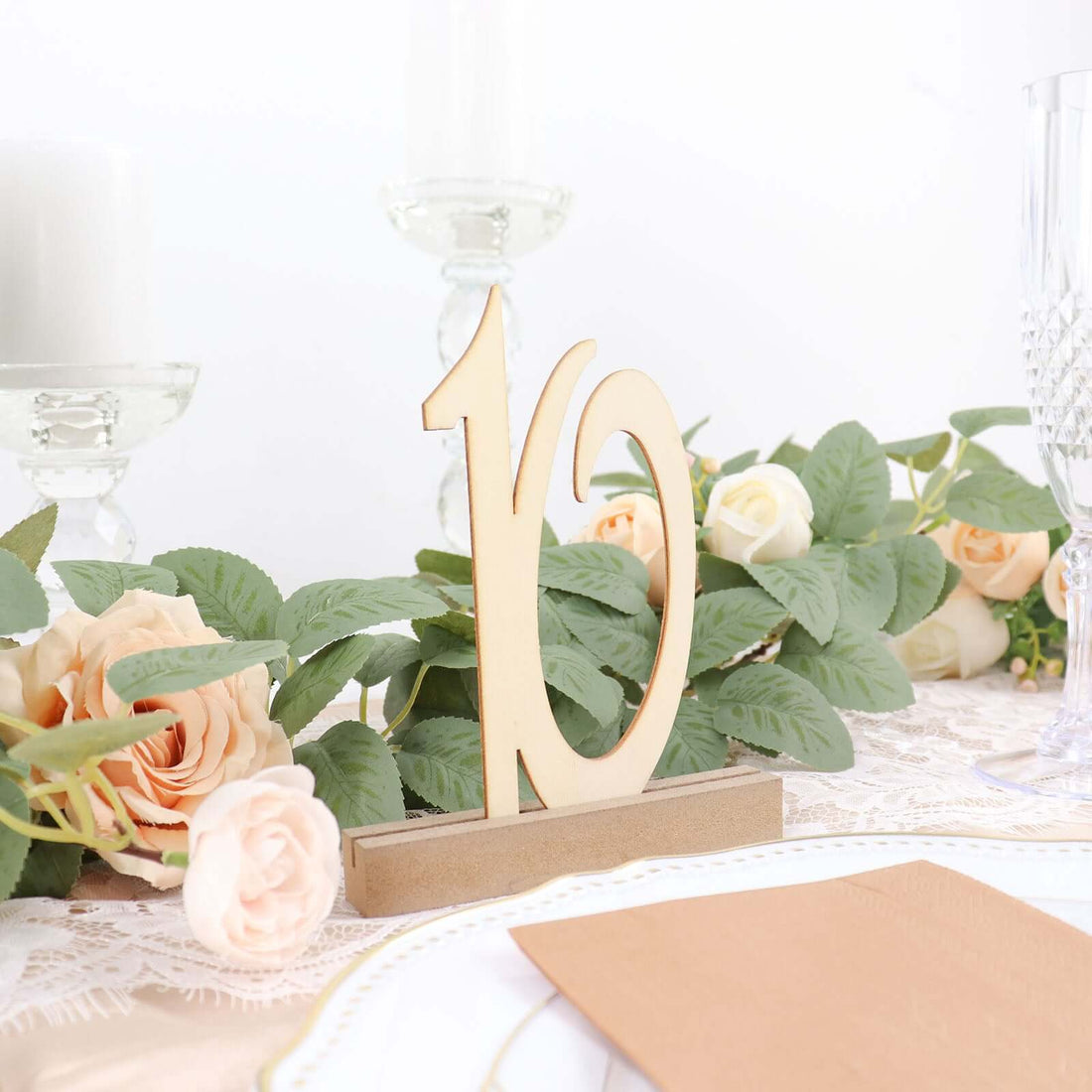 1-20 Wooden Table Numbers Natural 6" | eFavormart