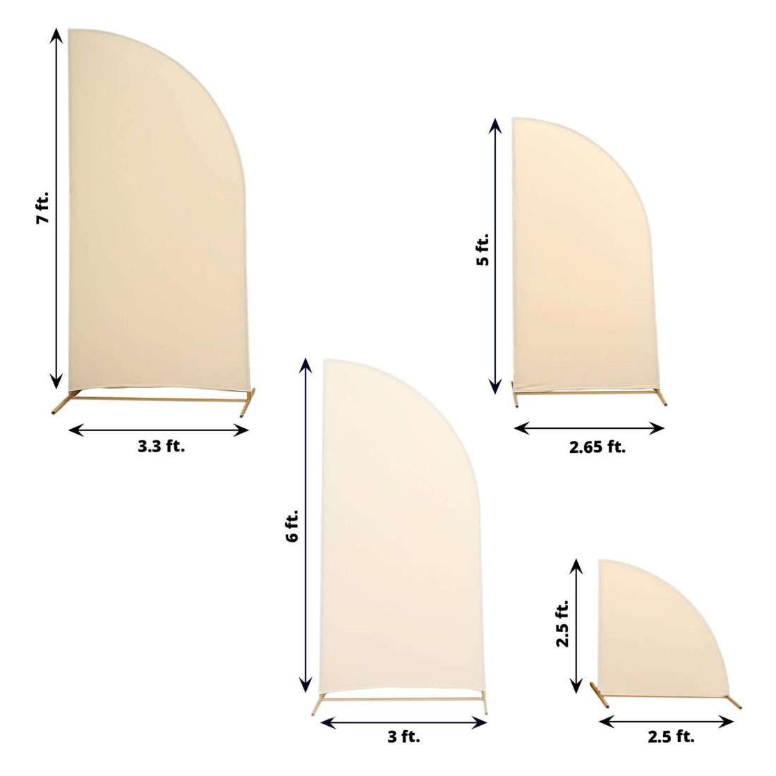 Beige Fitted Spandex Wedding Arch Covers Set | eFavormart
