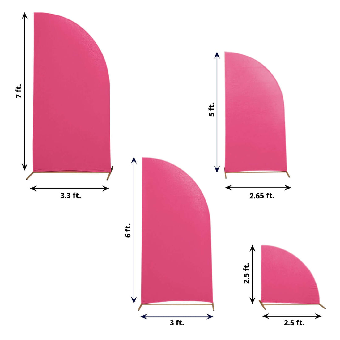Matte Fuchsia Spandex Half-Moon Arch Covers | eFavormart
