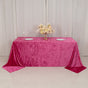 Crushed Velvet Tablecloth 90"x132" Fuchsia | eFavormart