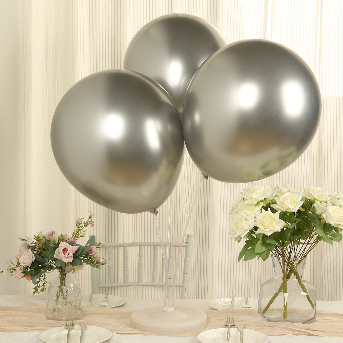 Shiny Silver Biodegradable Balloons 18" | eFavormart