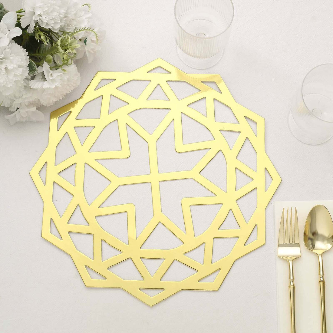 Cardboard Star Placemats 13" Metallic Gold | eFavormart
