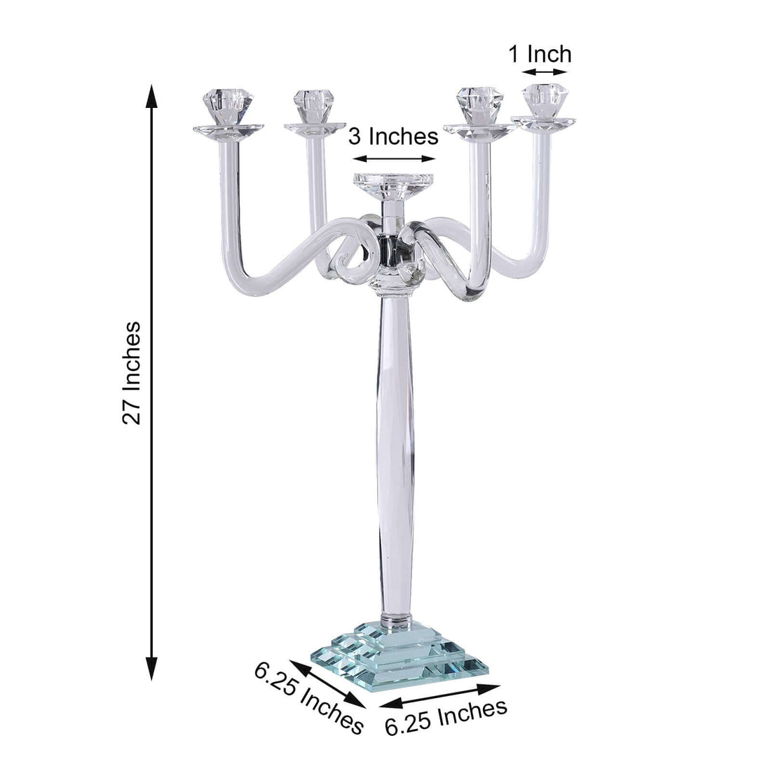 Crystal 5-Arm Taper Candelabra 27" | eFavormart