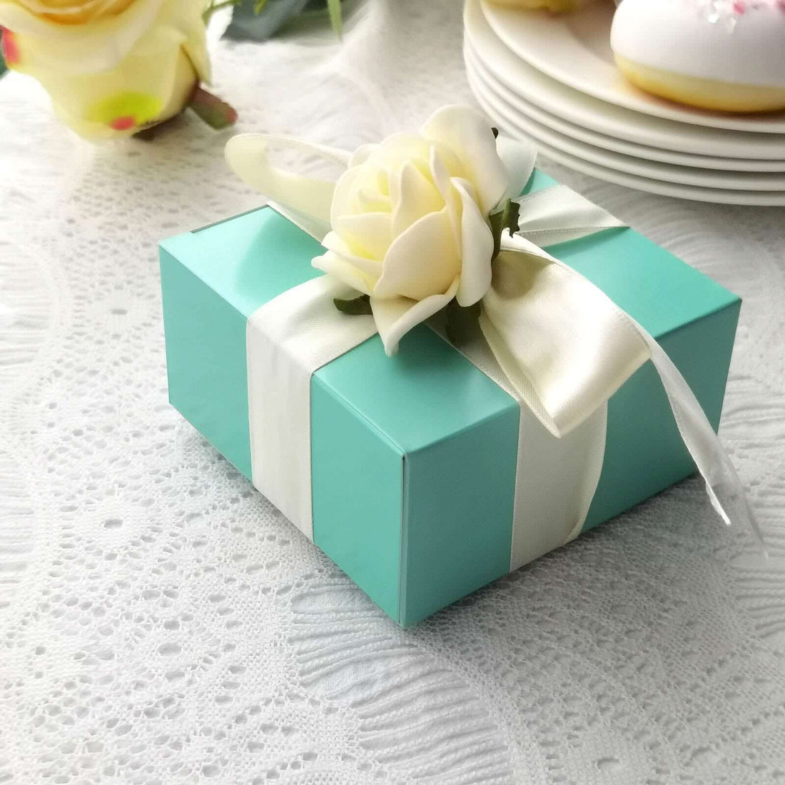 100-Pack Turquoise 4x4x2 Cake Boxes | eFavormart