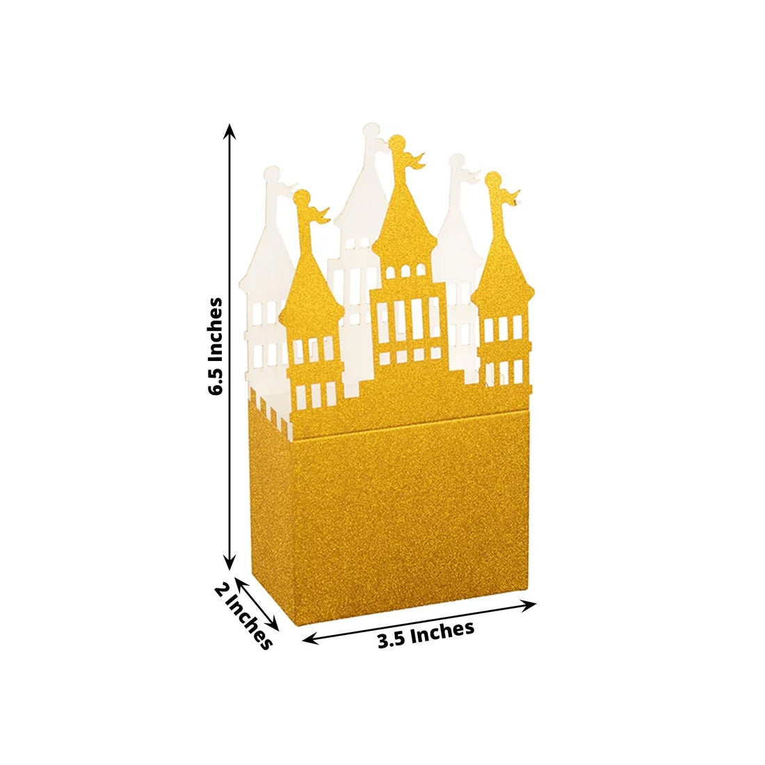 Gold Glitter Princess Castle Favor Boxes | eFavormart
